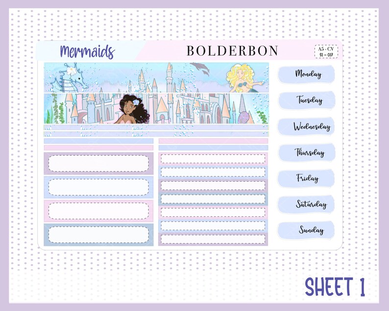 COMPACT VERTICAL mermaids A5 Weekly Planner - Etsy