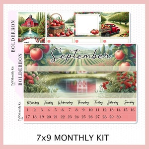September 7x9 Monthly • Planner Stickers • Erin Condren Sticker Kit - Etsy