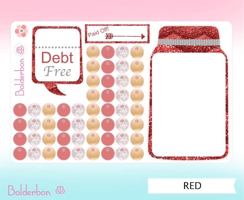 DEBT FREE TRACKER || Cute Mason Jar Planner Stickers for Saving, Paid ...