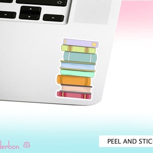 BOOK STACK STICKER Reading, Book Lover Gift, Bookish, Journal Sticker ...