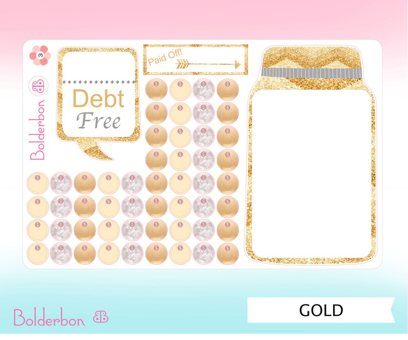 DEBT FREE TRACKER Cute Mason Jar Planner Stickers for - Etsy