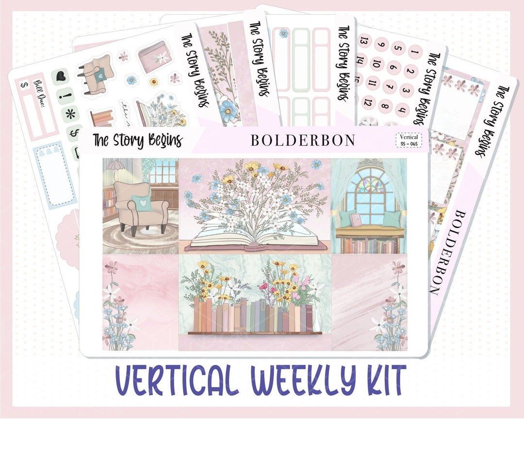 THE STORY BEGINS || 7x9 Vertical Planner Sticker Kit - Etsy