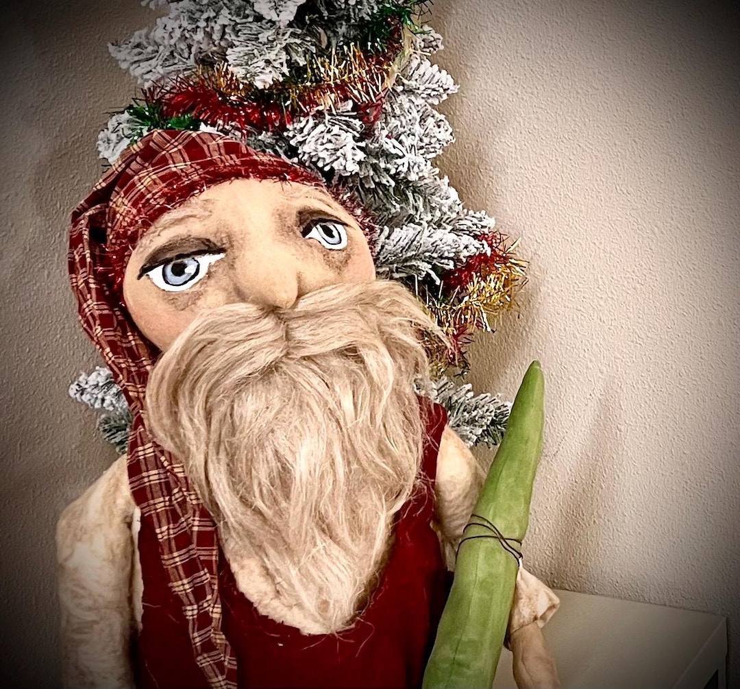Lounging Santa Primitive Folk Art Santa Doll - Etsy