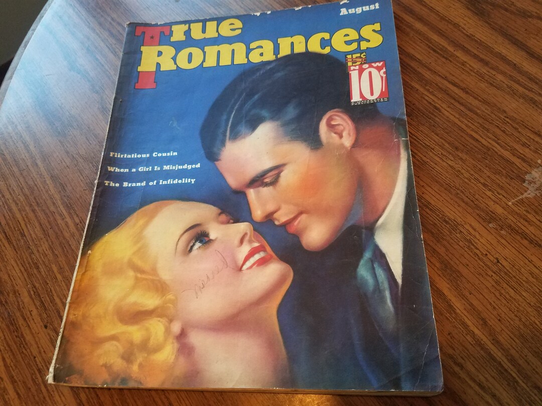 True Romances Magazine August 1935 A. Mozert Cover Movie Stars - Etsy