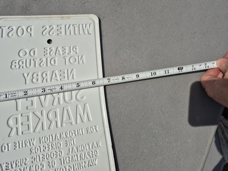 Vintage C. 1960s Witness Post Do Not Disturb Survey Marker Embossed ...