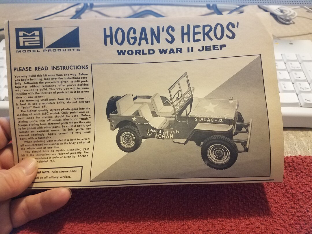 1960s Hogan's Heros MPC Model Car Instruction Sheet Only - Etsy
