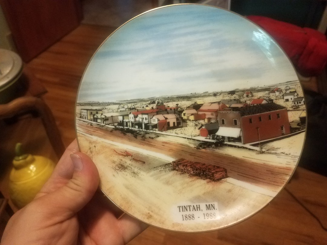 Tintah Minnesota Centennial Plate 1888 - 1988 Old Town Scene - Etsy