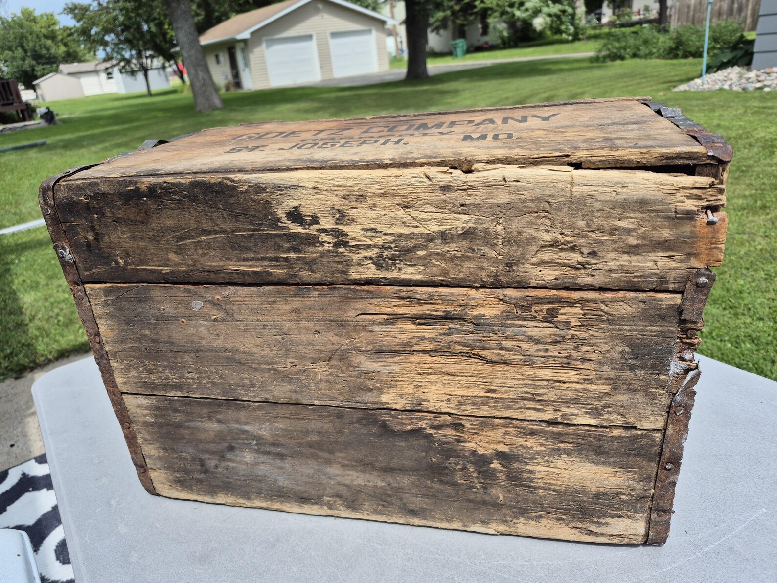 Antique Goetz Brewing Beer Company St. Joseph Missouri Wood Crate Box ...