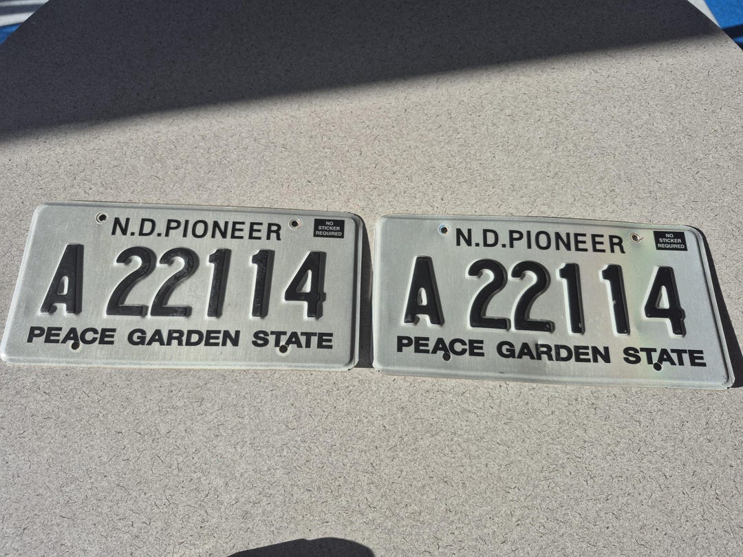 Pair of North Dakota Pioneer License Plates - Etsy