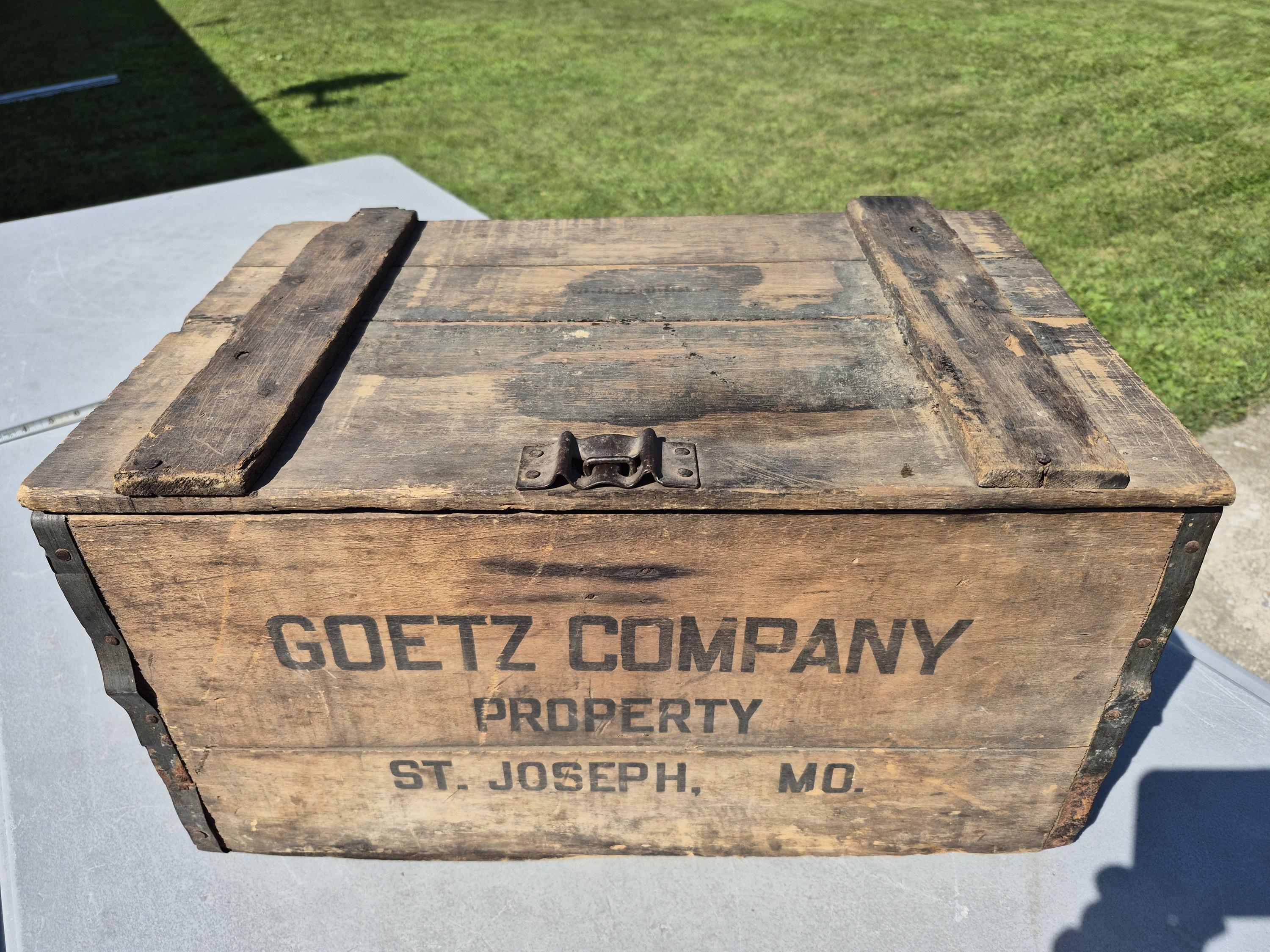 Antique Goetz Brewing Beer Company St. Joseph Missouri Wood Crate Box ...