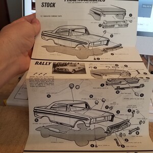 Vintage 1964 Ford Falcon Sprint Hardtop Model Car Instruction Sheet AMT ...