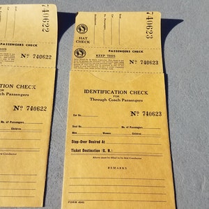 Vintage Lot of 4 Great Northern Railway Passenger ID Check Envelope ...