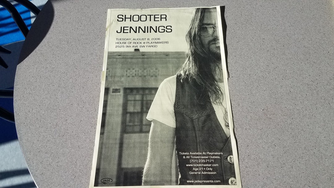 Original 2006 Shooter Jennings Concert Tour Poster Fargo North Dakota ...