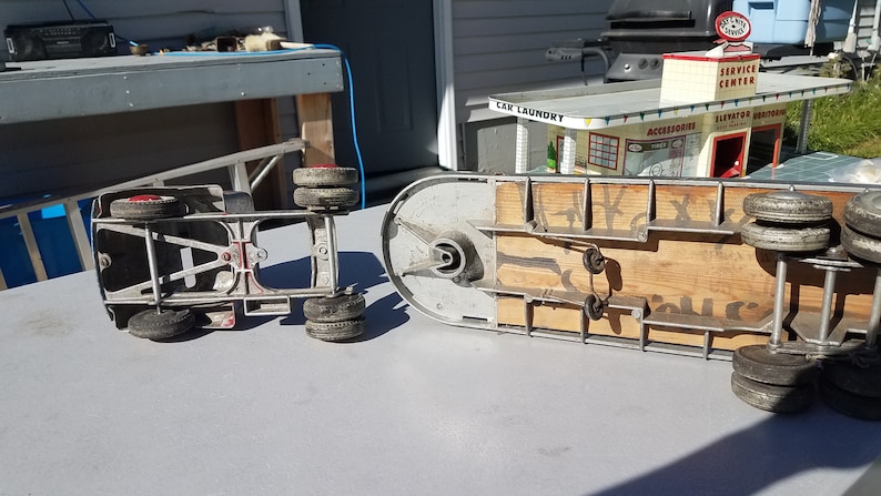 Vintage Smith Miller Hauler Truck & Wooden Semi Trailer Smitty Toys ...