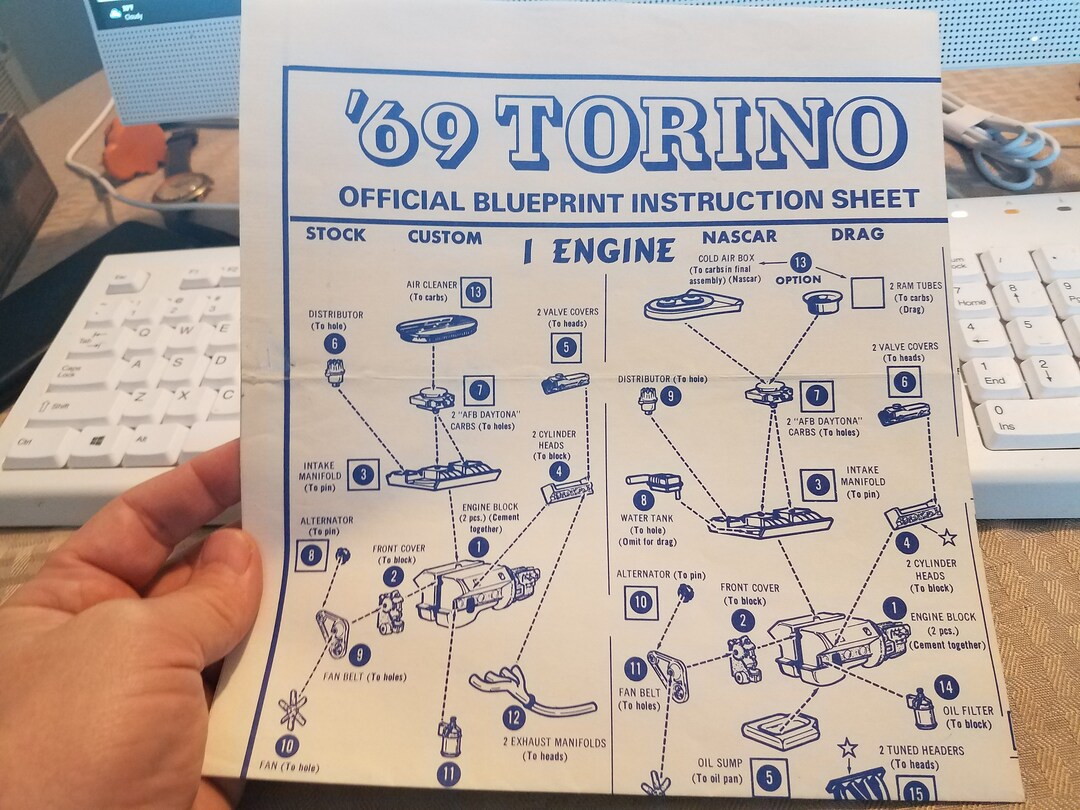 Vintage 1969 Ford Torino Model Car Instruction Sheet AMT Co. - Etsy