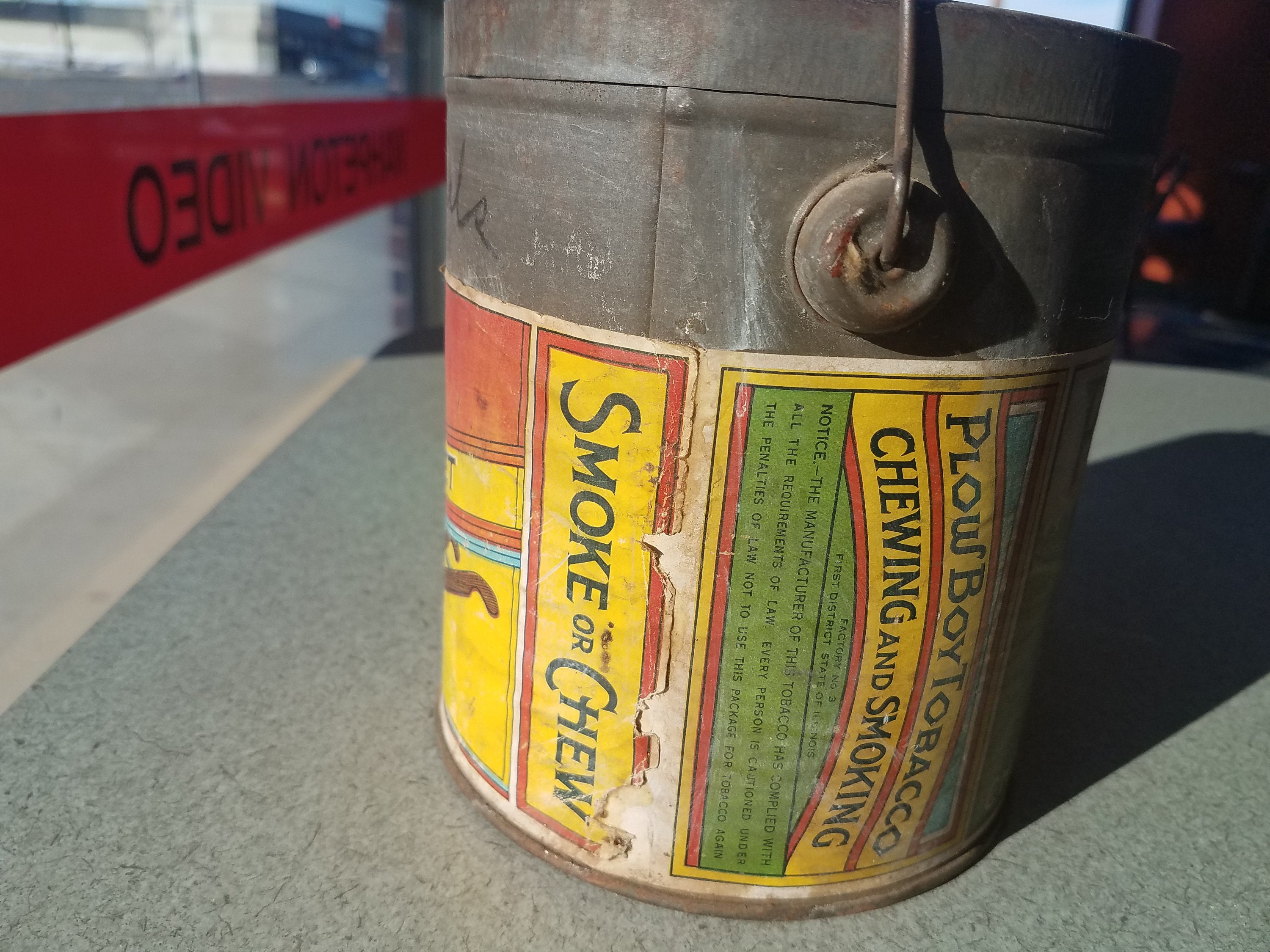 VTG 1920s Large Plow Boy Paper Label Lunch Pail Chewing Smoking Tobacco ...