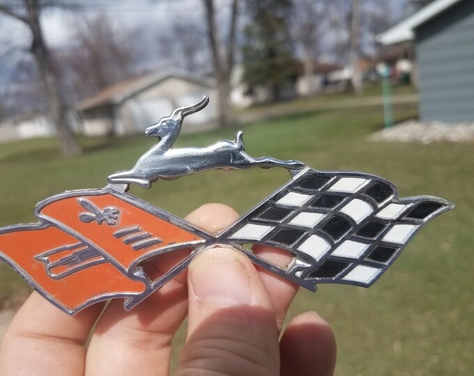 Original 1960 1961 Chevrolet Chevy Impala Car Emblem Badge Cross Flags ...