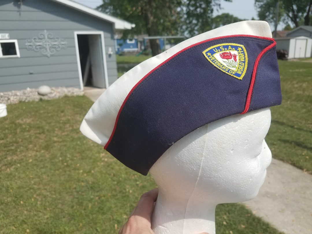 Vintage Military Navy Army Garrison Hat Cap W/ Veterans of World War I ...