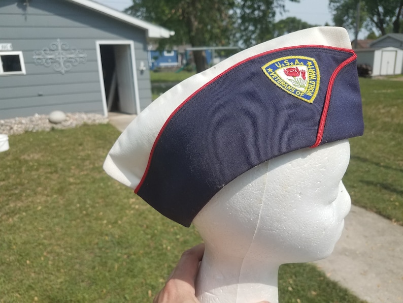 Vintage Military Navy Army Garrison Hat Cap W/ Veterans of World War I ...