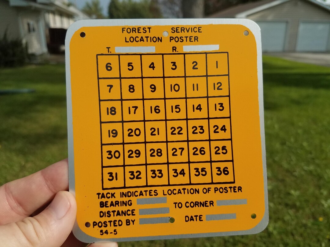 Vintage Original NOS U.S. Forest Service Survey Location Aluminum Metal ...