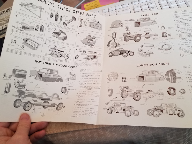 Vtg 3 in 1 1932 Ford V-8 Coup Model Car Instruction Sheet AMT Co. - Etsy