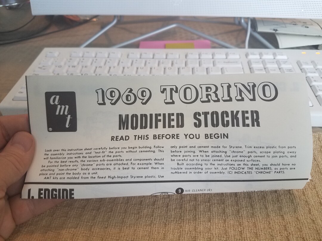 Vtg 1964 Ford Torino Model Car Instruction Sheet AMT Co. - Etsy