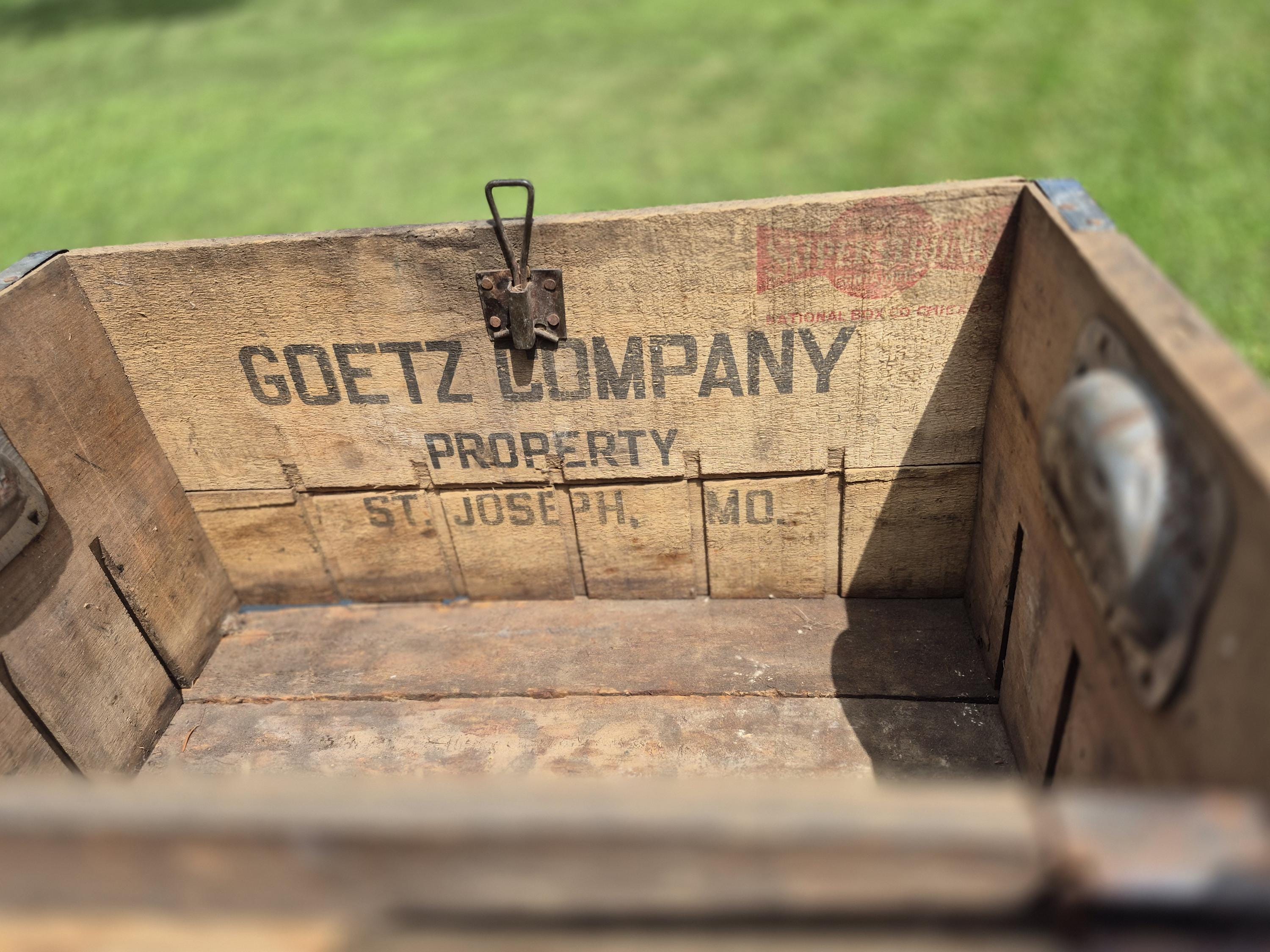 Antique Goetz Brewing Beer Company St. Joseph Missouri Wood Crate Box ...