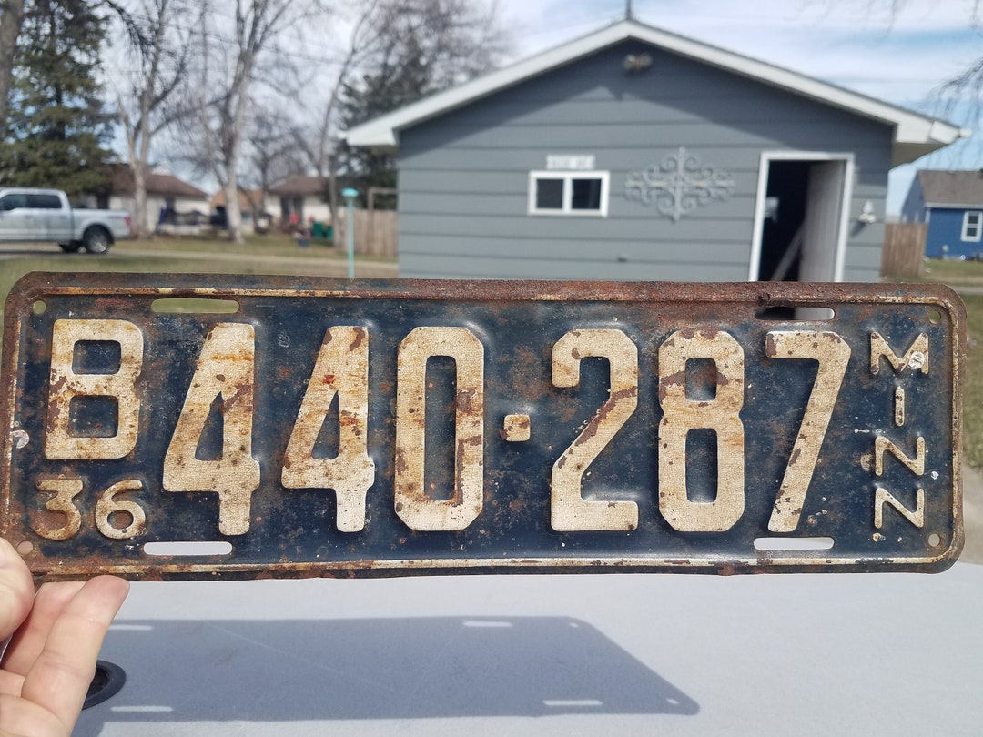 Vintage License Plate 1936 Minnesota # B440-287 MINN ‘36 MN - Etsy