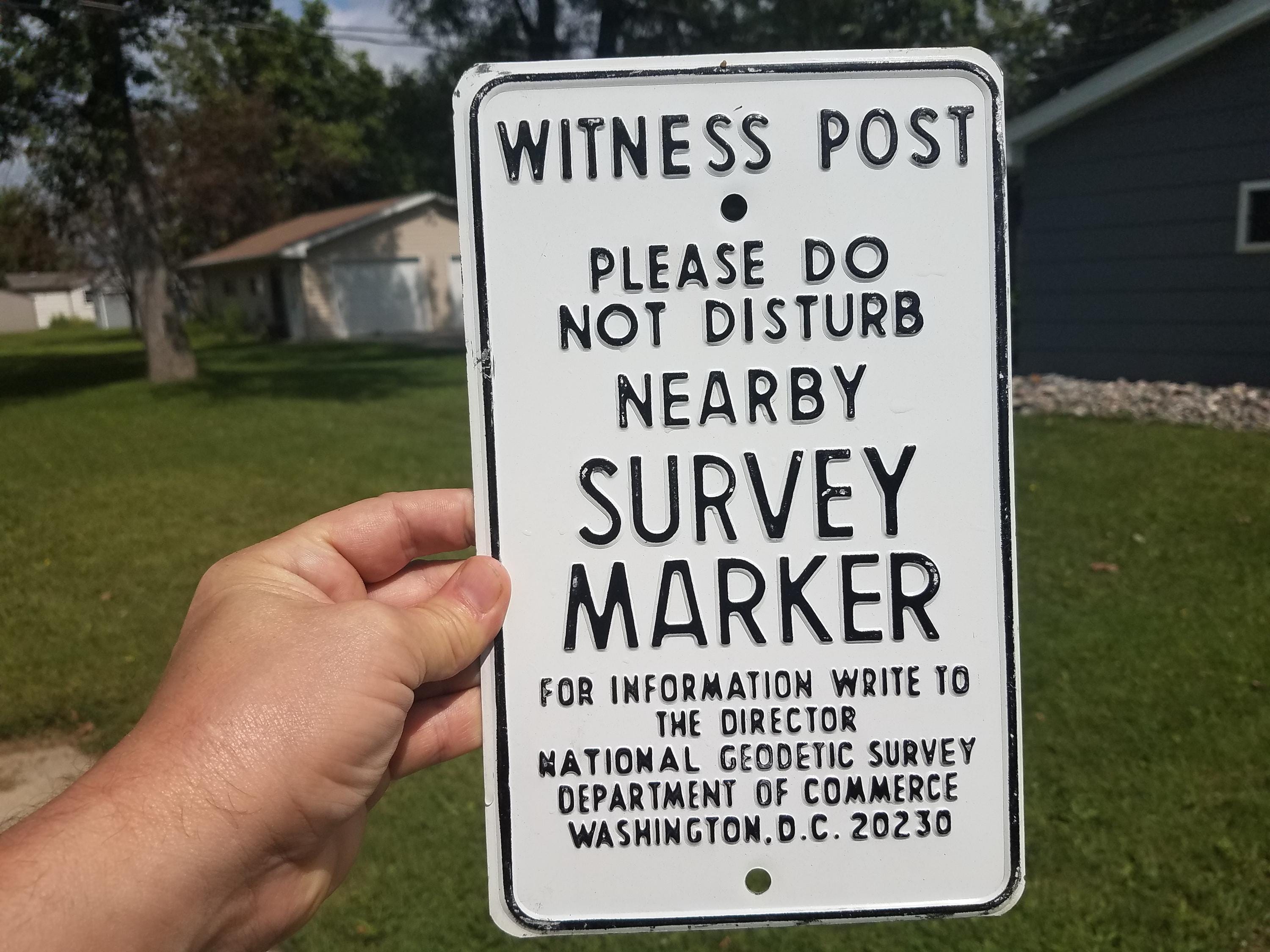 Vintage C. 1960s Witness Post Do Not Disturb Survey Marker Embossed ...