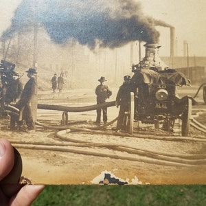 Antique C. 1890s Large Photo of Multiple Fire Pumpers 1 Marked '10 ...