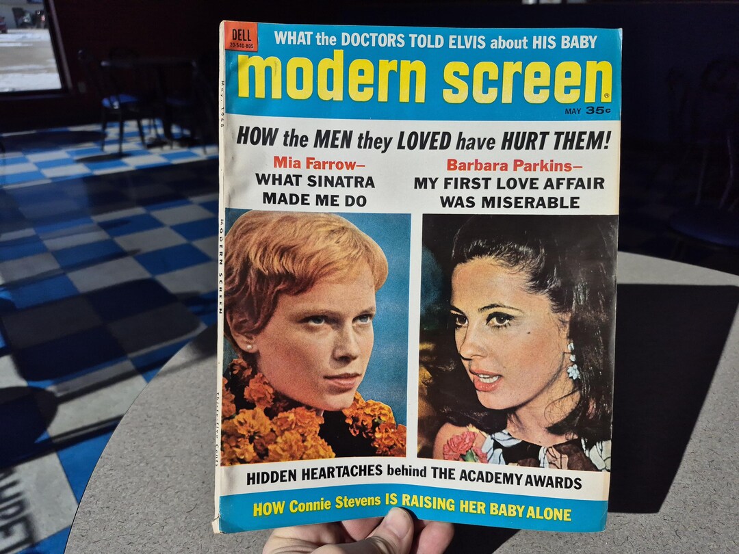 1968 Modern Screen Mia Farrow Elvis Clark Gable Steve Mcqueen Marlon Brando Rock Hudson Richard ...