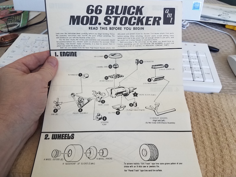 Vtg 1966 Buick Modified Stocker Model Car Instruction Sheet AMT Co. - Etsy