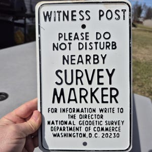 Vintage C. 1960s Witness Post Do Not Disturb Survey Marker Embossed ...