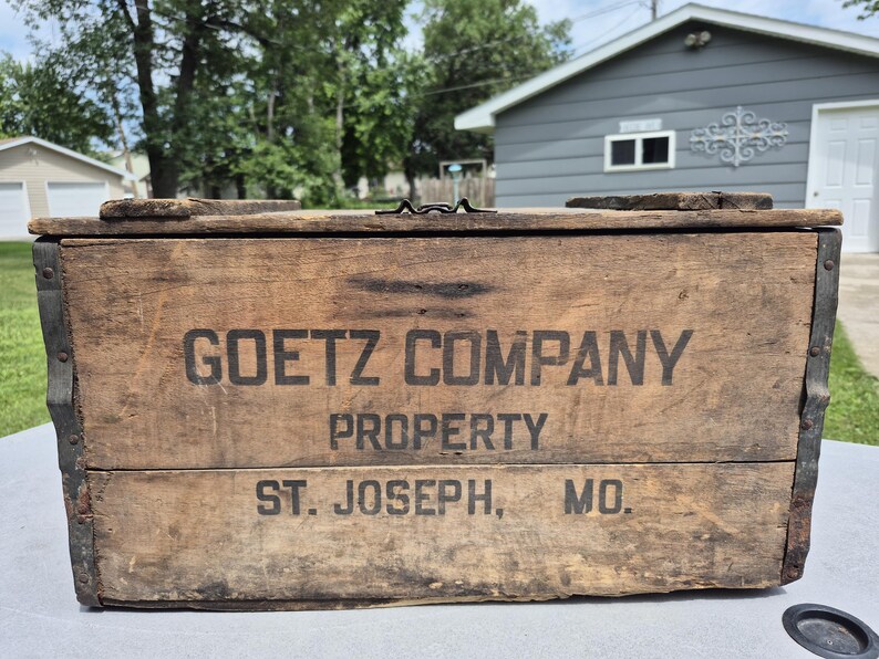 Antique Goetz Brewing Beer Company St. Joseph Missouri Wood Crate Box ...