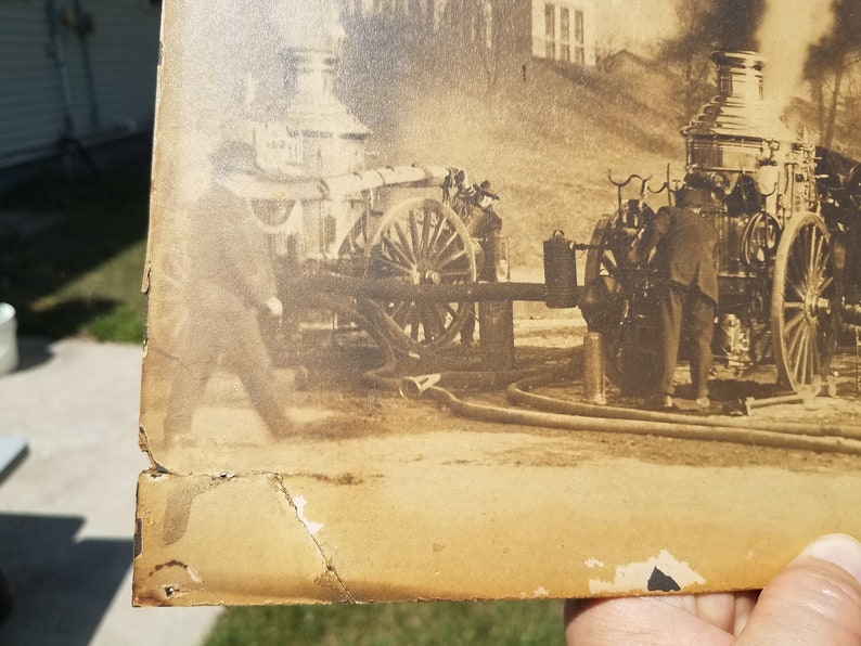 Antique C. 1890s Large Photo of Multiple Fire Pumpers 1 Marked '10 ...