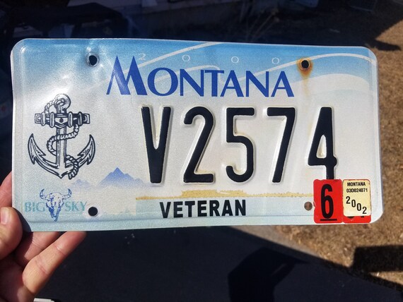 Retired 2000 Montana Military Navy Veteran License Plate | Etsy