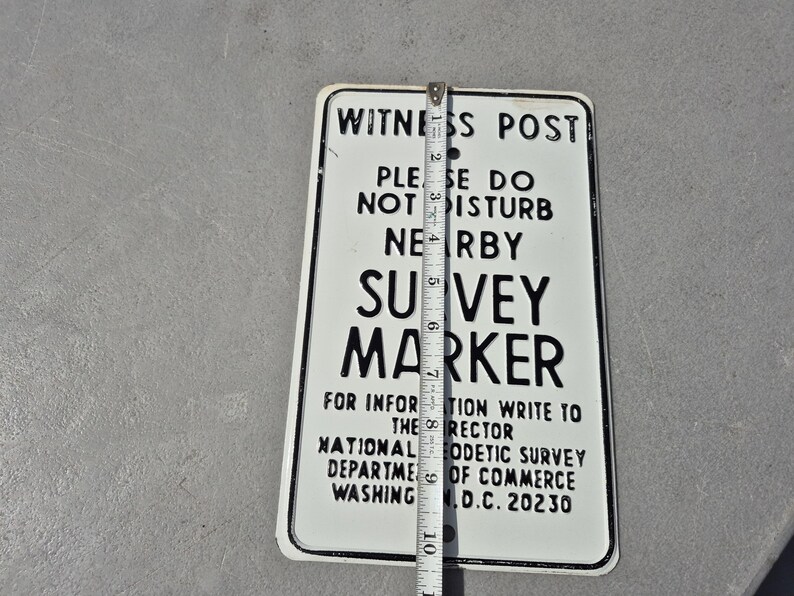 Vintage C. 1960s Witness Post Do Not Disturb Survey Marker Embossed ...