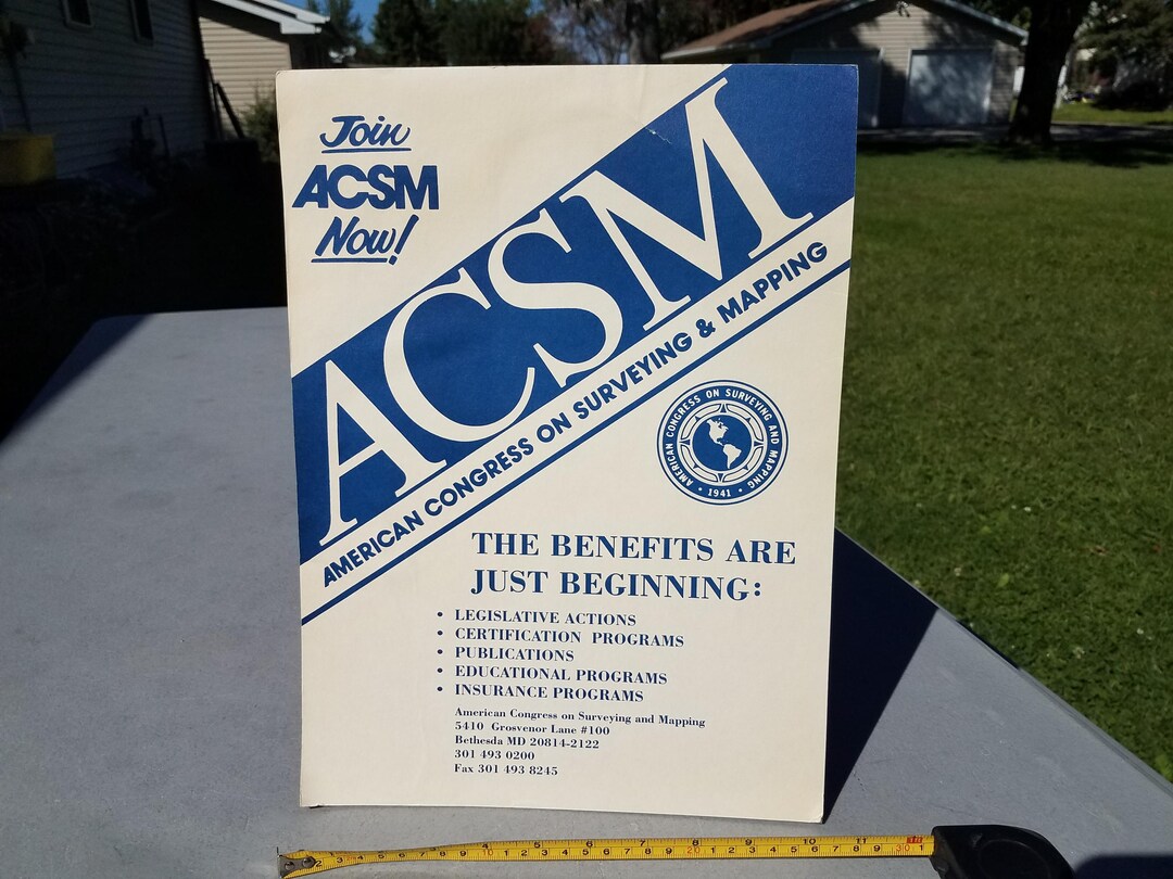 Vintage Stand up Display Sign American Congress on Surveying & Mapping ...