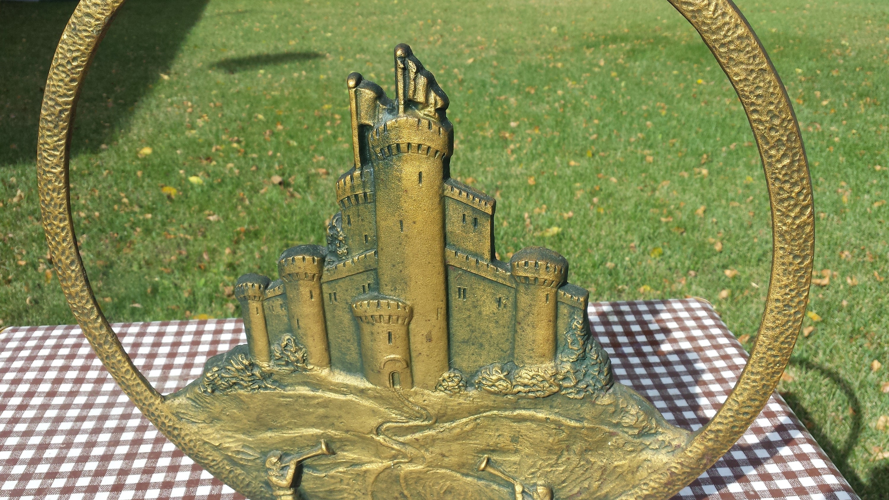 Rare C. 1920's Cast Iron Radio Speaker Base England Castle Art Deco ...