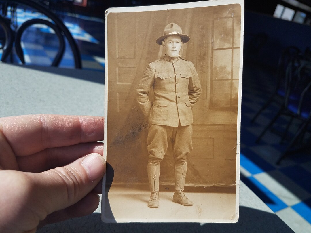 RPPC WWI Doughboy Army Soldier Full Uniform Postcard Unposted - Etsy
