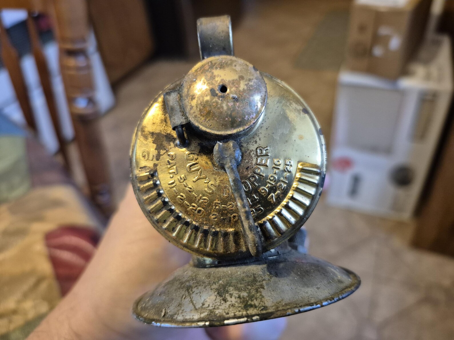 Vintage 1920's Carbide Mining Miner's Lamp Guy's Dropper Shanklin MFG ...