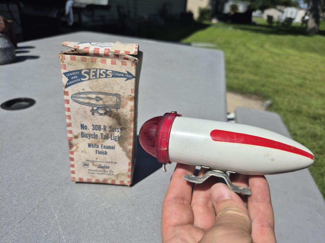Vintage Schwinn Seiss Bicycle Torpedo Tail Light 308-R W/ Original Box ...