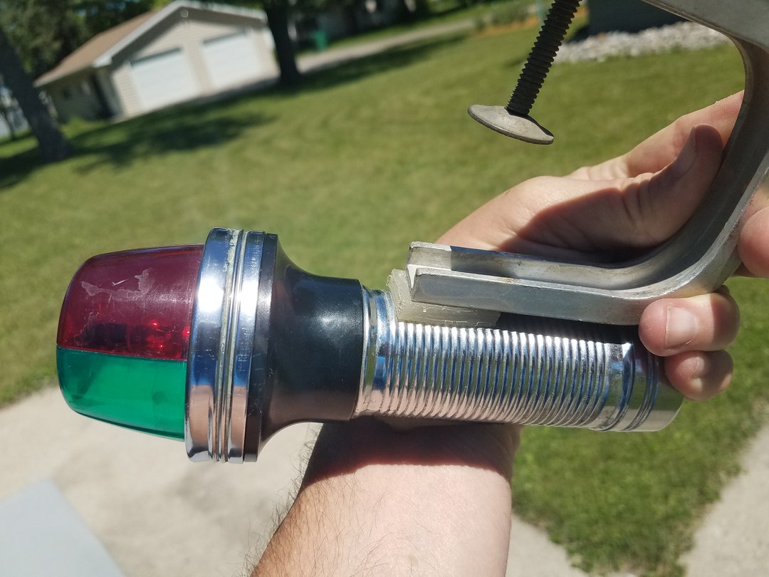 Vintage Fulton Red and Green Clap on Boat Bow Flashlight Made in USA - Etsy