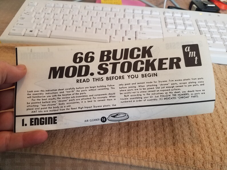 Vintage 1966 Buick Mod Stocker Model Car Instruction Sheet AMT Co. - Etsy