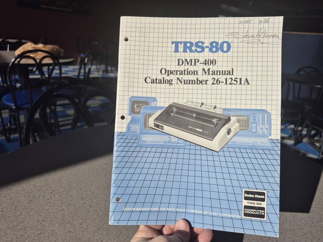 Radio Shack TRS-80 DMP-400 Dot Matrix Printer Manual 26-1251 - Etsy