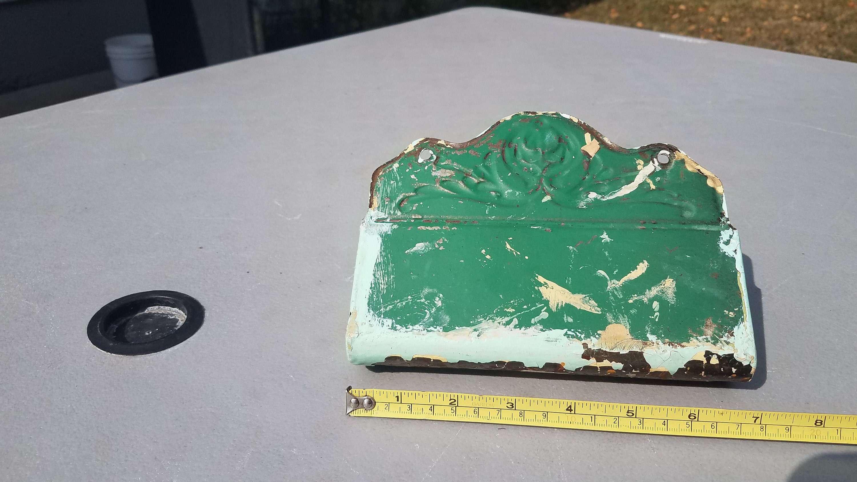 Antique Metal Comb Case Wall Hanging Shabby Chic Embossed With Great ...