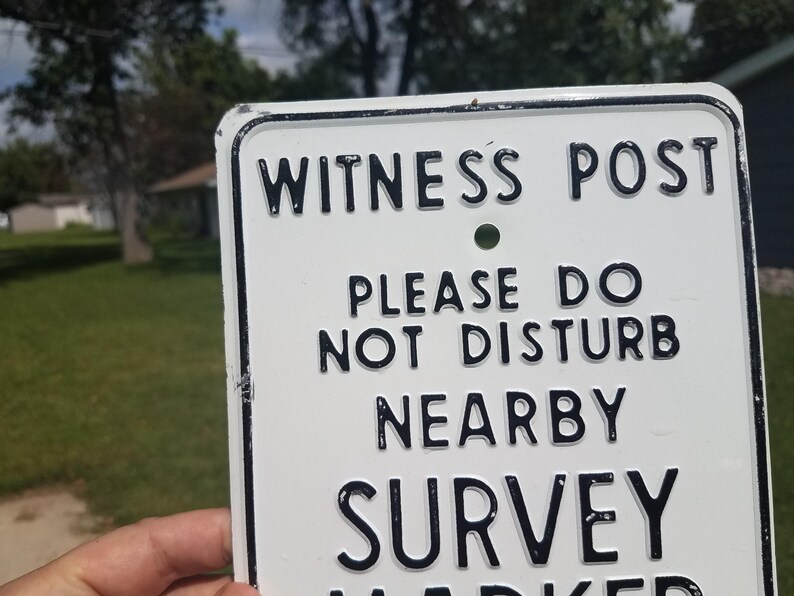 Vintage C. 1960s Witness Post Do Not Disturb Survey Marker Embossed ...