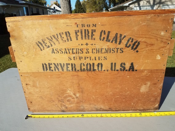 Antique 1800's Wood Crate Box Denver Fire Clay Company - Etsy
