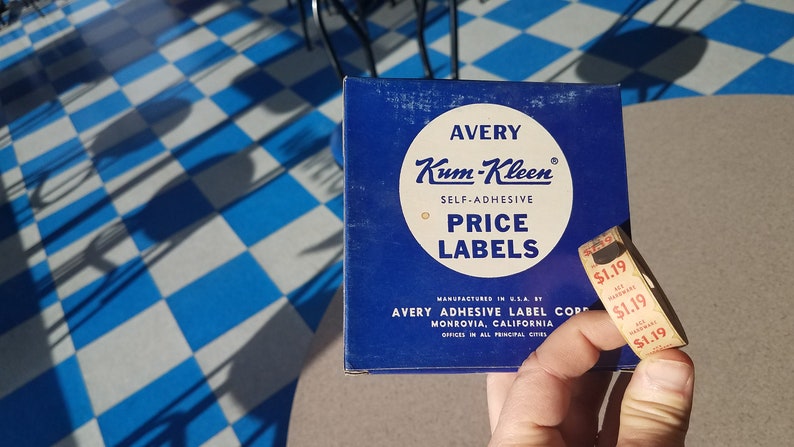 Vintage NOS Roll of 500 Ace Hardware / Avery Kum Kleen 1.19 Price Label ...