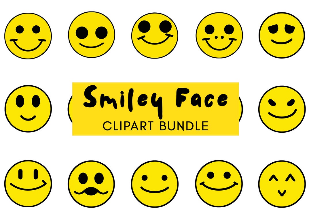 Smiley Face, Happy Face, Clip Art, SVG, PNG, Digital Download, Smiley ...